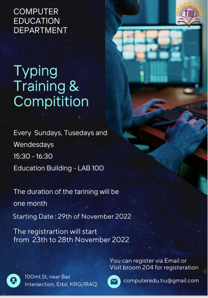 Typing and Training Competition Organised by the Computer Education ...