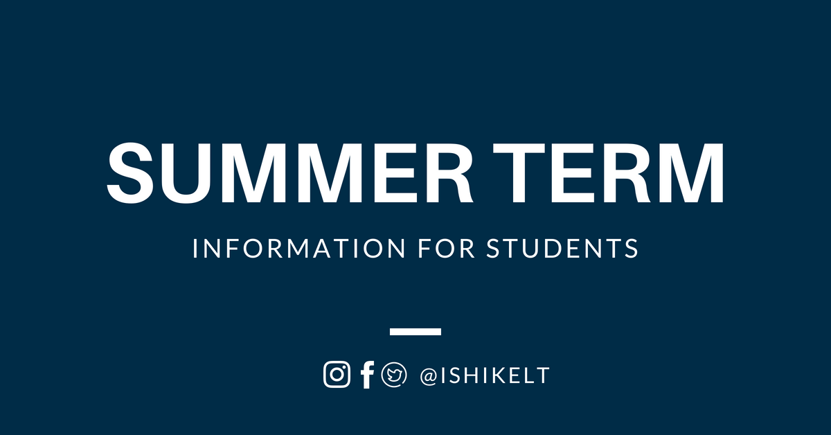 Summer Term - ELT Department | ELT Department TIU