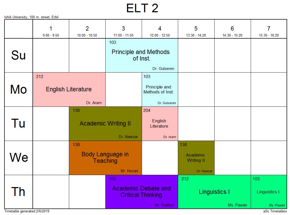 ELT Updated Schedule - TIU