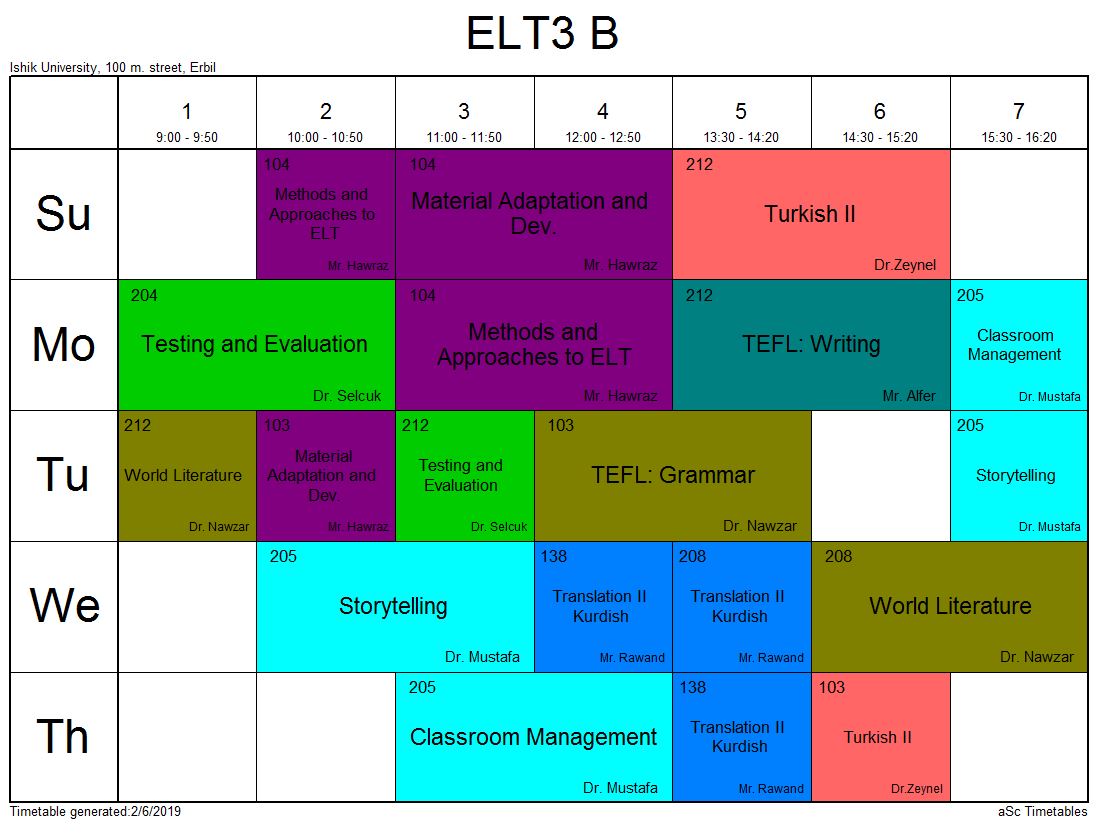 ELT Updated Schedule - TIU