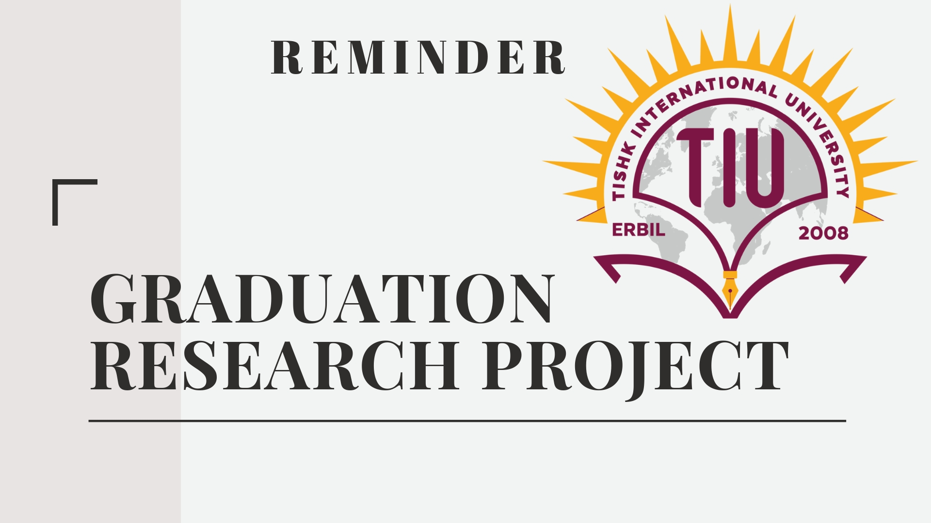 A reminder for ELT 4 Students | ELT Department TIU